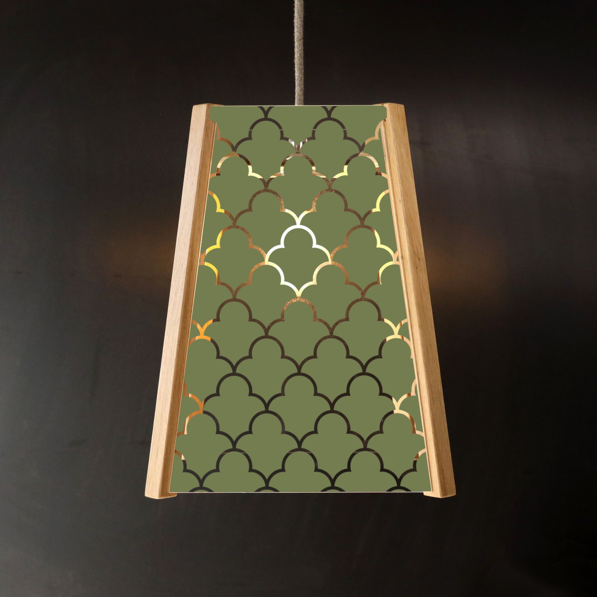 Rushtonhall Workshop. Oak Ceiling Light, 4 Sided, Scallop Shell Design ...